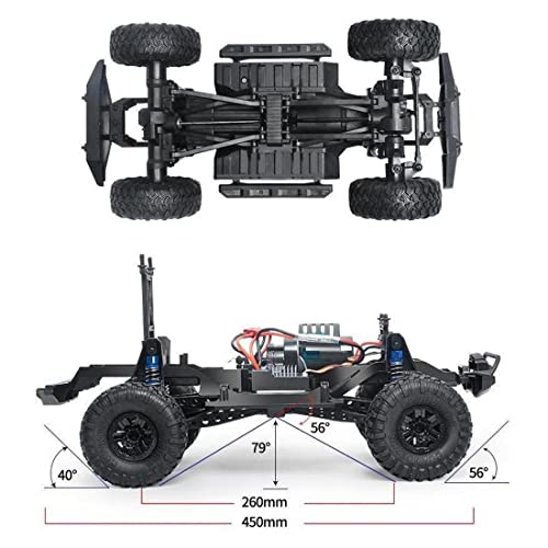 Lingxuinfo 1/10 RC Off-Road Crawler Model Toy High Speed 18Km/h, 2.4Ghz Officially Licensed RC Car with Led Light, Mechanical Retro Four-Wheel Drive Vechile Model kit for Kids