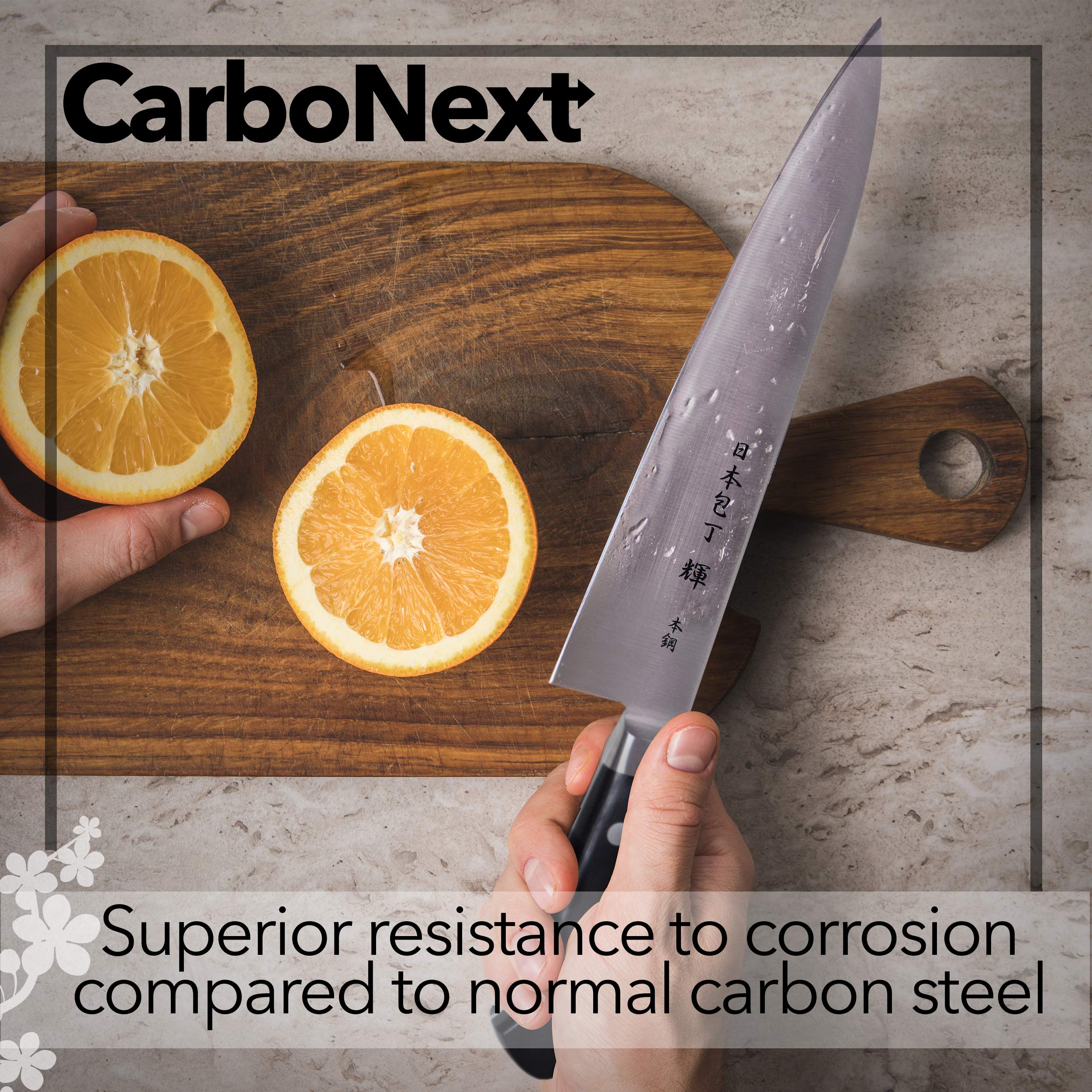 JCK ORIGINAL Kagayaki CarboNext Japanese Chef’s Knife, KC-5SES Professional Gyuto Knife, High Carbon Tool Steel Pro Kitchen Knife with Ergonomic Pakka Wood Handle, 7 inch