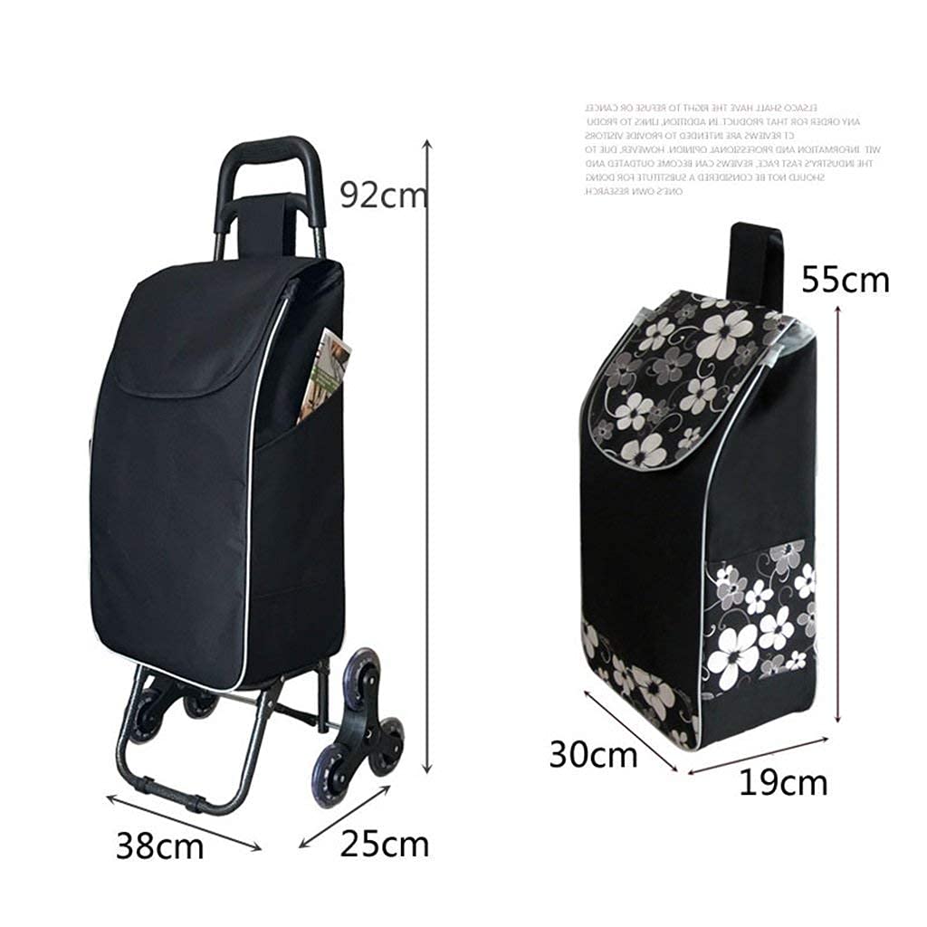 Shopping Trolley on Wheels Multi Function Shopping Cart Trip Climbing Stairs Cart Collapsible Portable Lever Car Small Trailer Trolley Storage Hand Trucks,Brown,