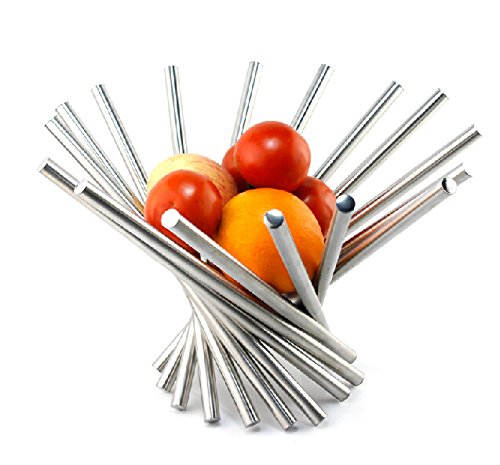 Modern Fashion Creative Stainless Steel Fruit Bowl Rotating Fruit Basket (Matte)