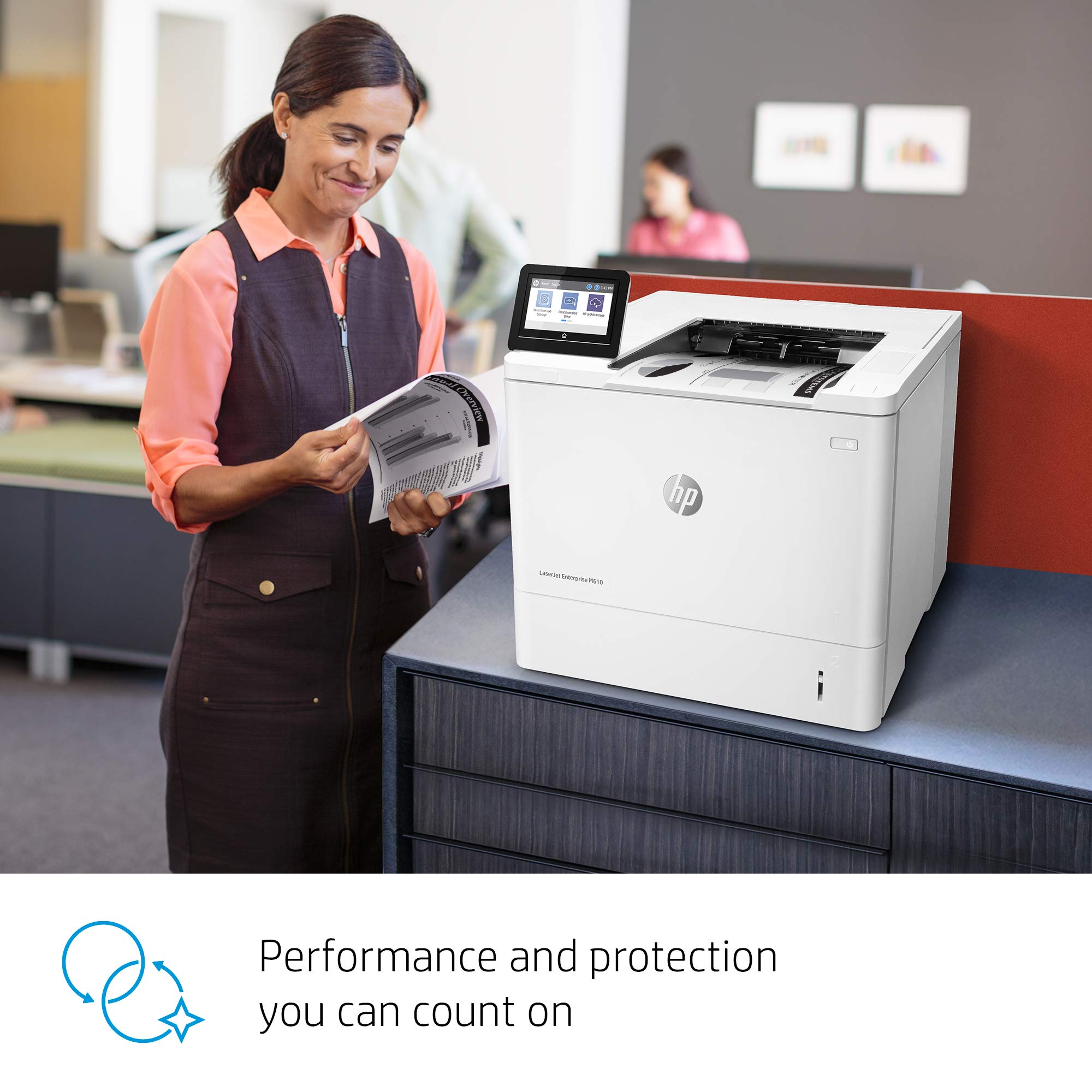 HP Laserjet Enterprise M610dn Monochrome Duplex Printer (7PS82A) (Renewed)