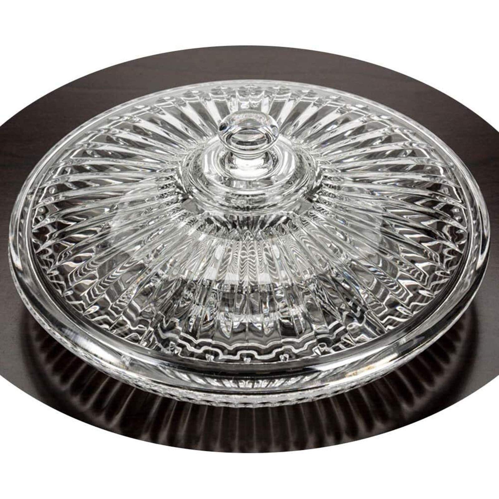 Modern Fruit basket with lid, Decoration Crystal glass Household dried fruit tray, Snack Salad tray, Candy box, Dried fruit Plate Display Stand -32 * 14 * 4cm