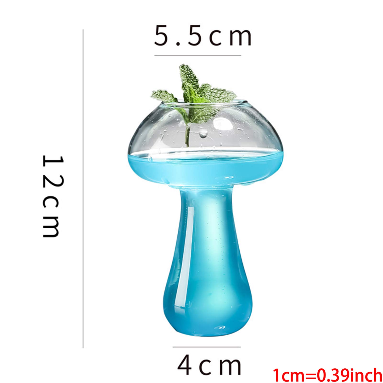 jdfkdskndvkrc Mushroom Cup Cocktail Glass - 380ml/12.85Oz Mushroom Mug Wine Water Cocktails Mushroom Shaped Drinks Cups - Lemonade Juice Glass Bartender Special Beer Wine Glasses Goblet Cooler Cup