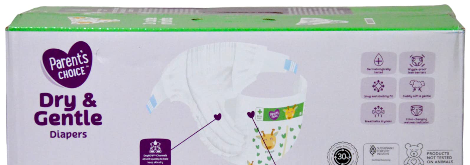 Parent's Choice Diapers, Dry & Gentle Diapers Size 5 (27+ lbs) - 96 Count