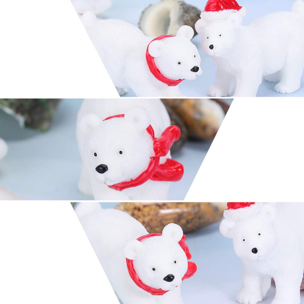 LIOOBO 9pcs Christmas Bear Ornaments, Christmas Mini Ornaments Micro Landscape Ornament for Christmas Party Decorations