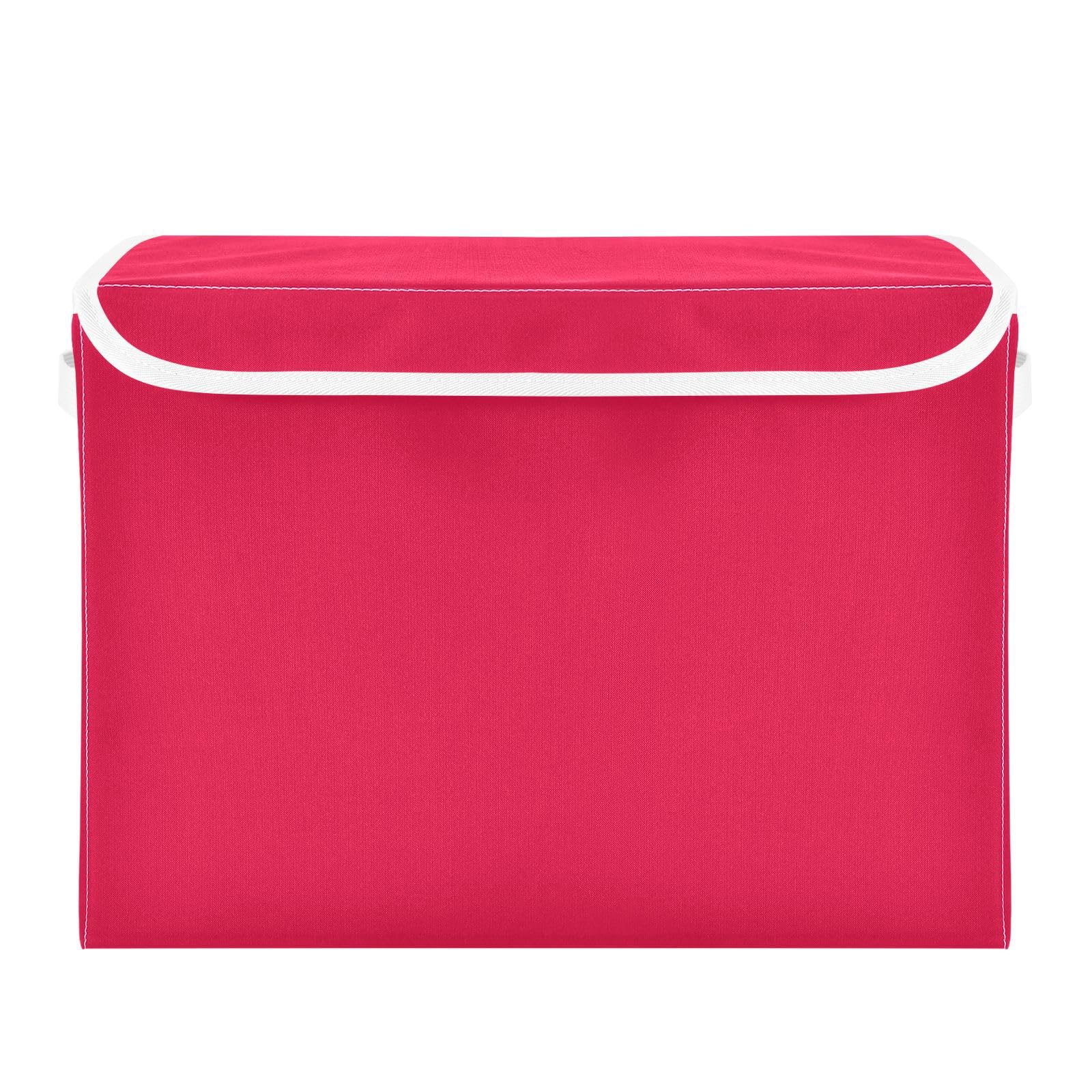 Storage Bins with Lid Cherry Red Toys Fabric Storage Basket Large Collapsible Organizers Bedroom Storage Boxes Cubes and Handles for Clothes Office Shelves