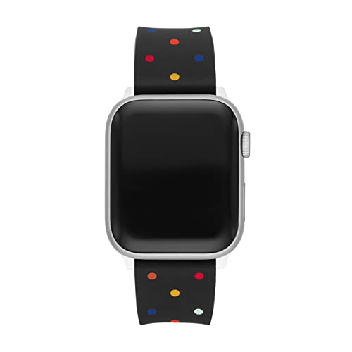 Kate Spade New York women's black multicolor dot silicone band for apple watch®, 38/40/41mm (Model: KSS0142)