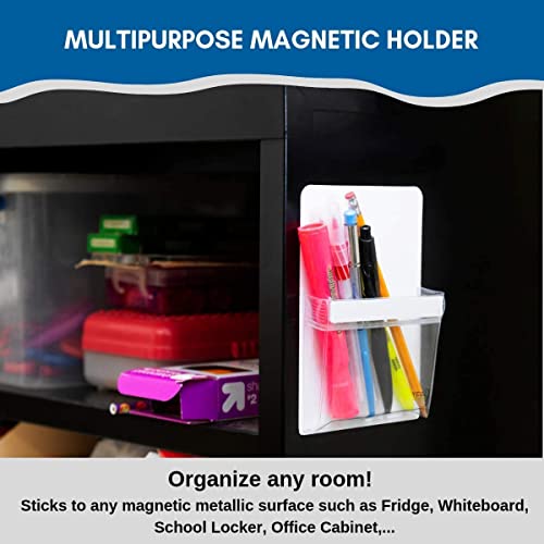 YES4QUALITY Magnetic Pen Holder for Refrigerator with Strong Magnetic Back (2 Pack) - Dry Erase Marker Holder Ideal for Whiteboard, Fridge - Pencil Cup (2 Pack)