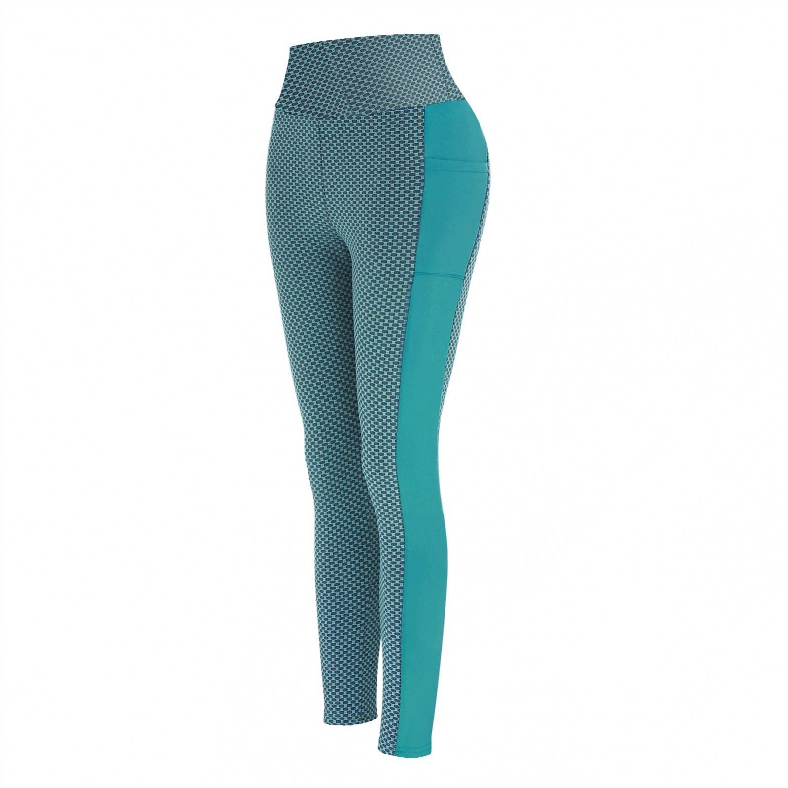 Leggings with Pocketss for Women Butt Lifting Tummy Control High Waisted Running Sports Pants Exercise Leggings Green