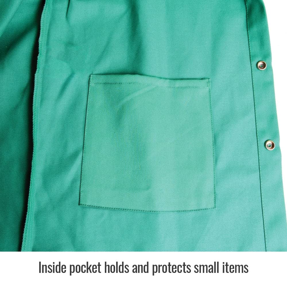 Revco F9-30C-XXXL Truguard 200 Flame-Resistant Cotton Welding Jacket, Green 3XL