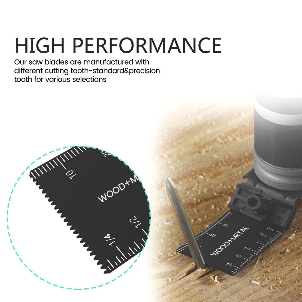 HOTBEST 50 Pack Wood Bi-Metal Oscillating Saw Blades Universal Quick Release Fit Porter Rockwell Cable, Black & Decker, Bosch Craftsman and More