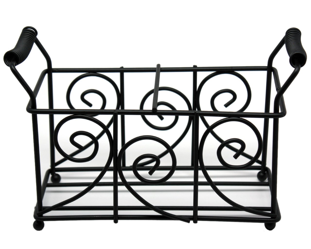 Mason Jar Lifestyle Caddy for 2 Pint Mason Jars with Swirl Design and Black Wire Handles