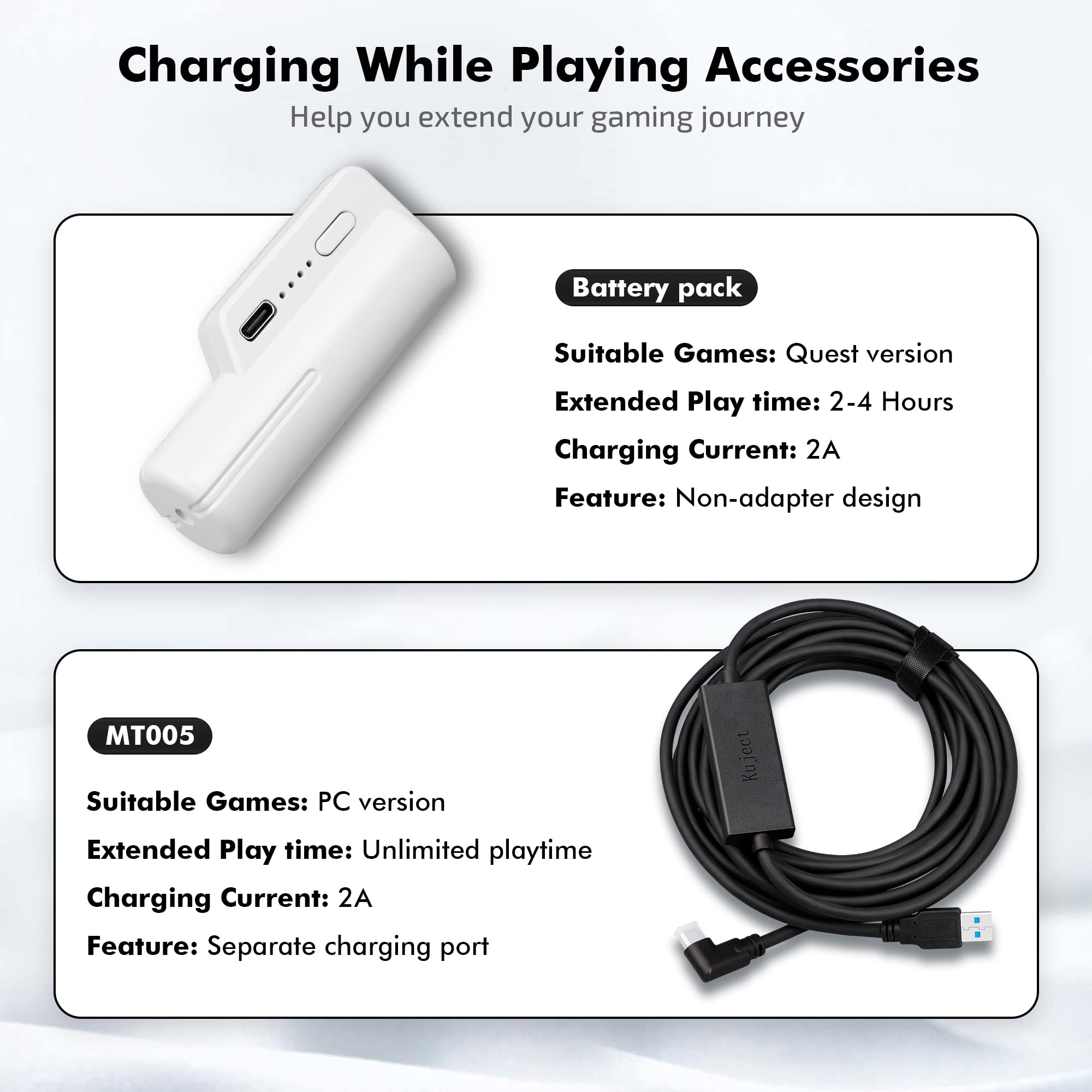 Kuject All in One Accessories Bundle for Quest 2, Accessories Set with Carrying Case, Head Strap, Battery Pack, Link Cable, Charging Dock, Controller Grips, Face & Lens Cover Travel Kit