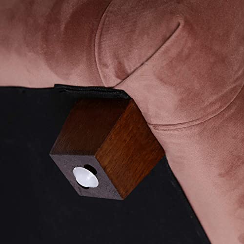 Homebeez Velvet Ottoman Bench Cube Foot Rest Stool Square Coffee Table, 27.2" W (Blush)