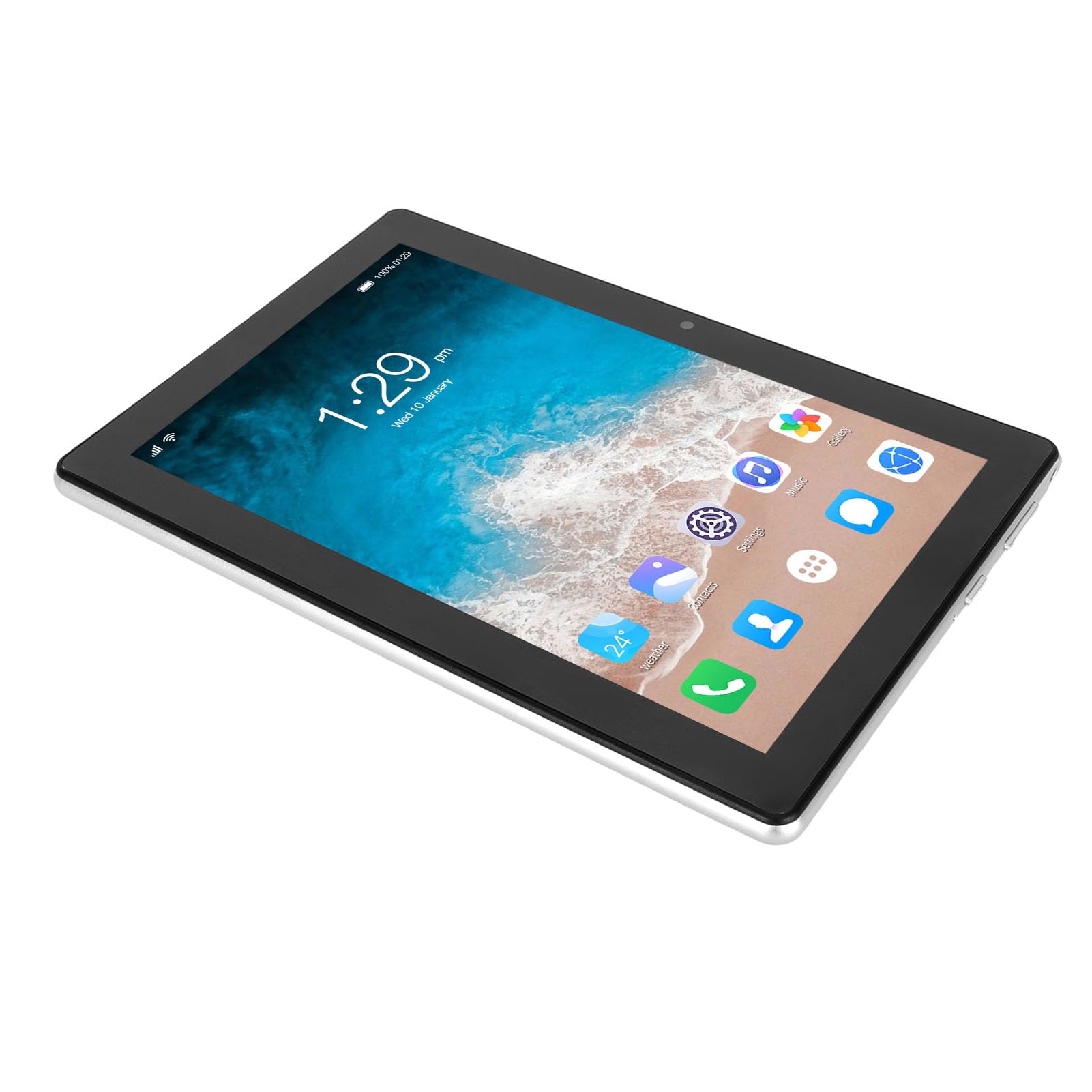 Jopwkuin Smart Tablet, for Android 11.0 6GB+128GB Storage Dual Cameras 8 Inch Support GPS Tablet for Entertainment for Studying (Silver)