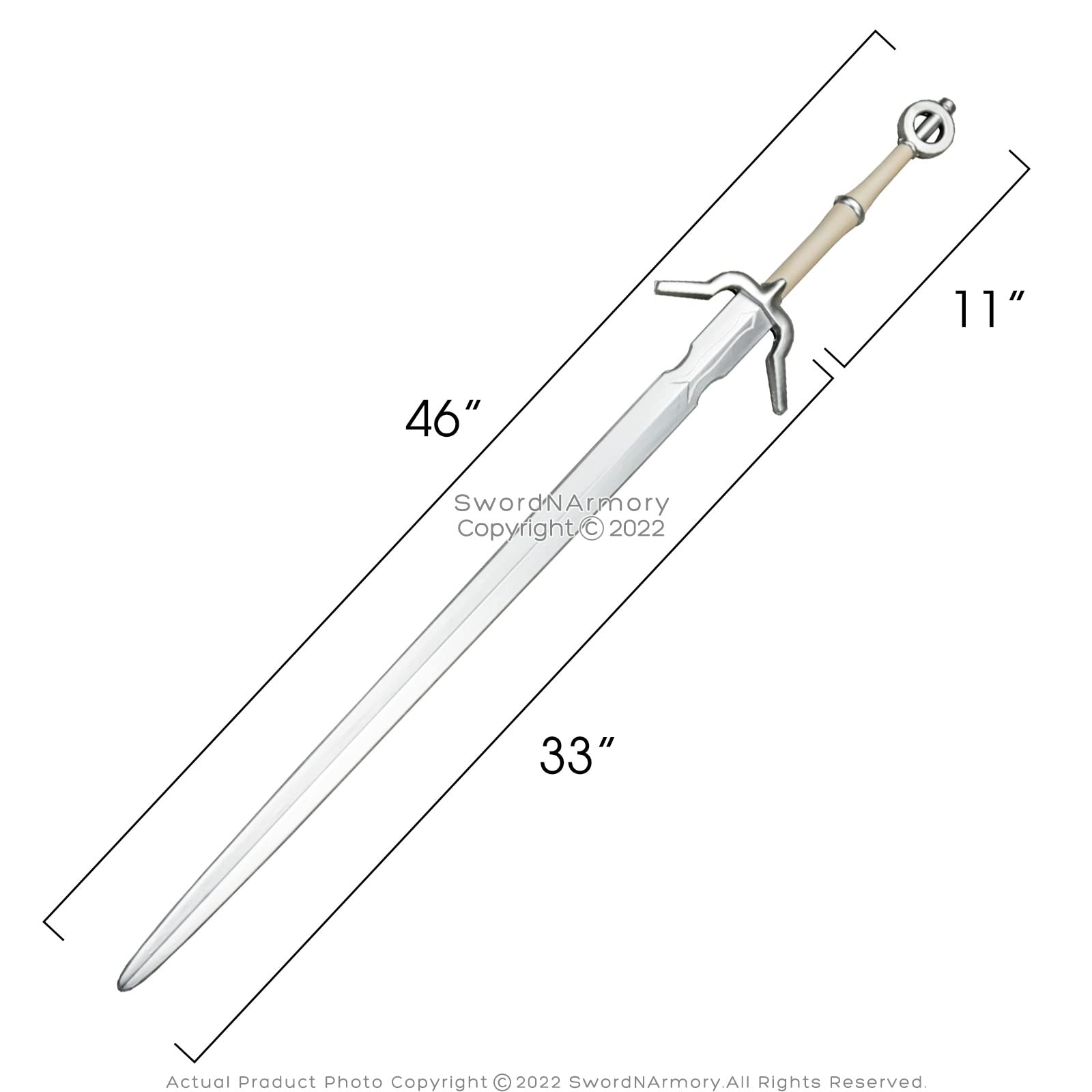 Munetoshi 42.5” Foam Long Sword Medieval TV Fantasy Video Game Costume Cosplay Prop