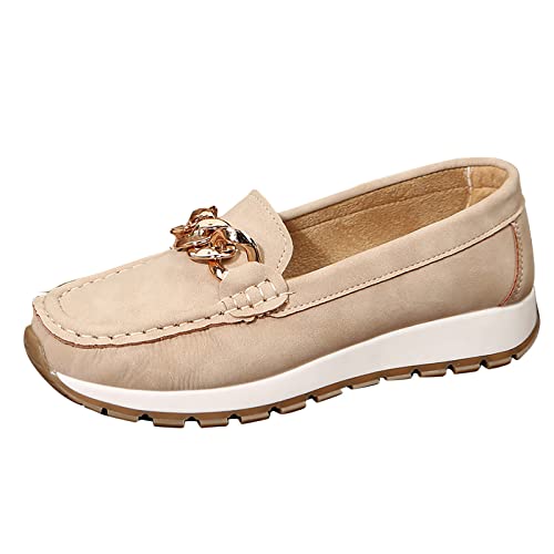 Leisure Women Artificial Leather Solid Color Autumn Thick Sole Flat Slip On Lazy People Round Casual Shoes for Toddler