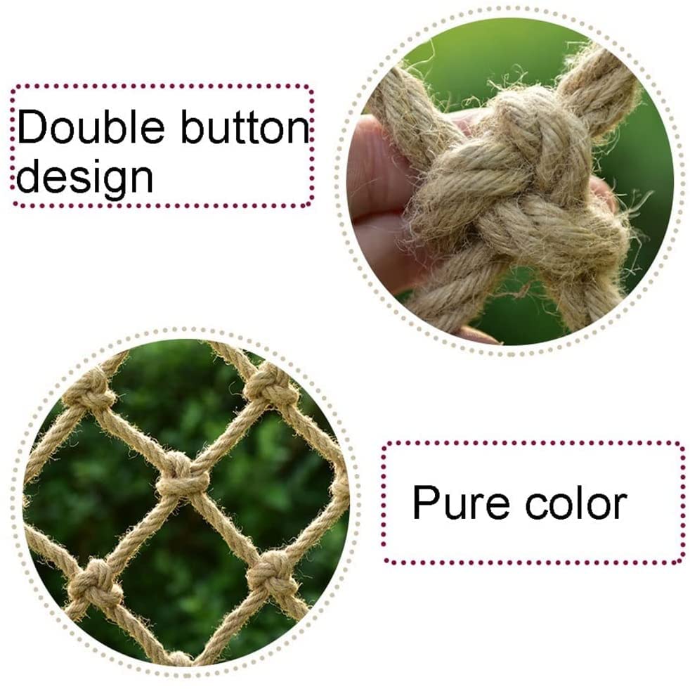 OUYOXI Climbing Rope Net for Playground Hemp Rope Net Hemp Safety Net Rope Truck Cargo Trailer Net Waterproof Hemp Rope Net Rope Garden Netting Ceiling Decorative Nets Dia 6mm Mesh 10cm