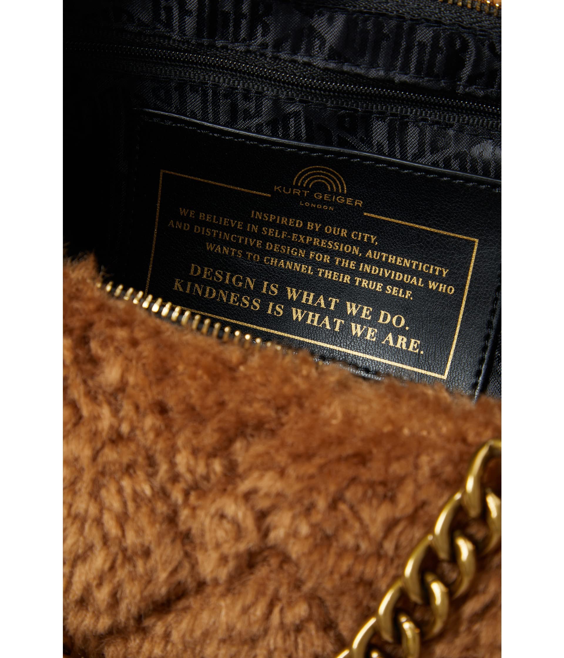 Kurt Geiger London Faux Fur Multi Crossbody Camel One Size