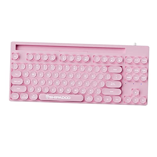 Ronyme Mechanical Gaming Keyboard Delicate Touch Replacement Plug and Play Wired Keypad for Desktop, Pink