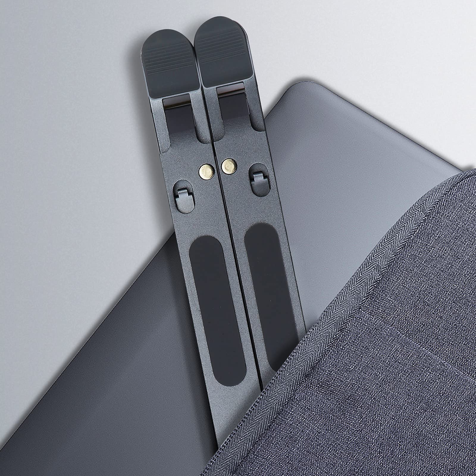 JUNEU Laptop Stand for Desk, Aluminum Computer Riser 8 Angles Adjustable Notebook Stand Mount Holder for MacBook, HP, Tablet, iPad, More 10-17.3 Inch, Supports up to 44lb