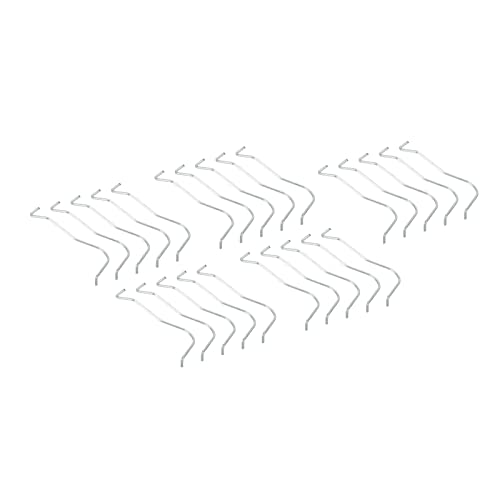 PATIKIL 3x1.1 Cage Door Hook, 25Pcs Stainless Steel Durable Singe Wire Water Pipe Latch Hook for Locking and Fixing Rabbit Pig Poultry Cage, Silver