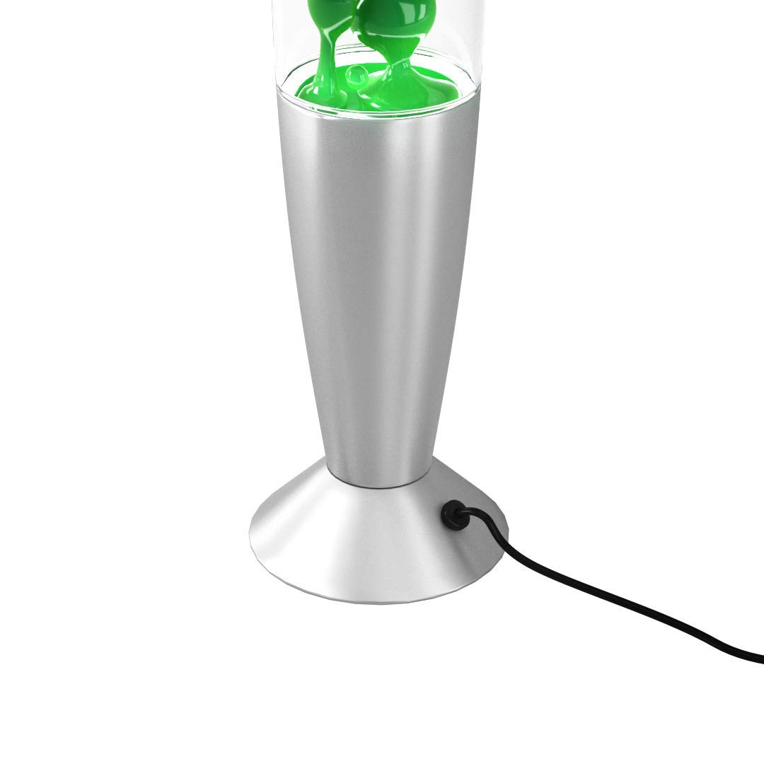 Irvy Motion Lamp - Beautiful Liquid Entertaining Tabletop Lamp for Adults and Kids - 13.5 Inches White Clear Liquid with Silver Base Decorative Lights, Gift for Christmas and Birthday (Green)