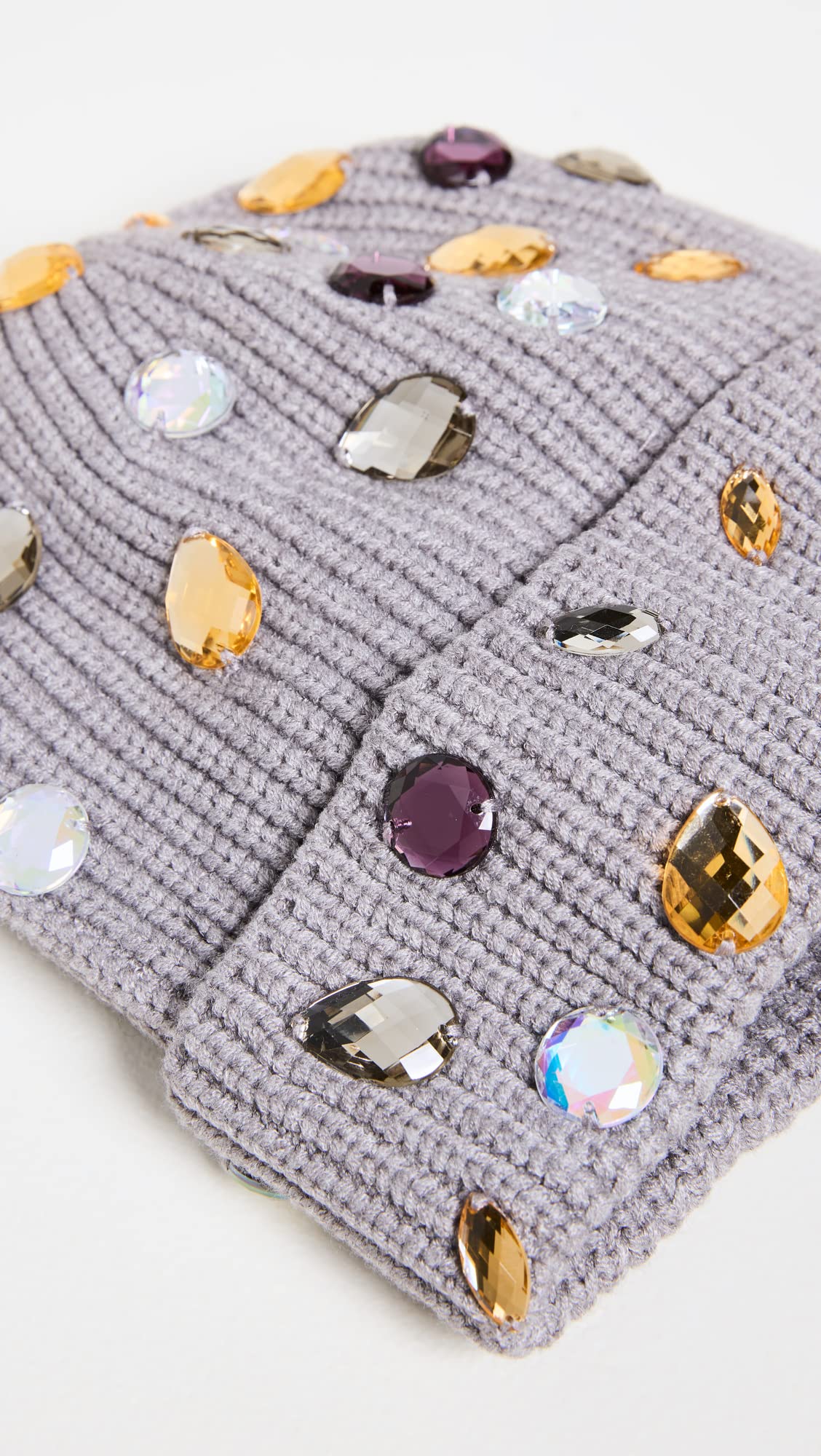 Lele Sadoughi Women's Candy Crystal Beanie, Dove Grey, One Size