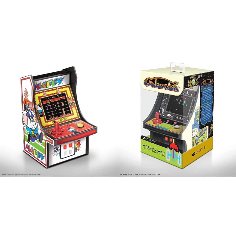 My Arcade My Arcade Mappy Micro Player: Fully Playable, 6.75 Inch Collectible & Micro Player Mini Arcade Machine: Galaxian Video Game, Fully Playable, 6.75 Inch Collectible, Color Display, Speaker
