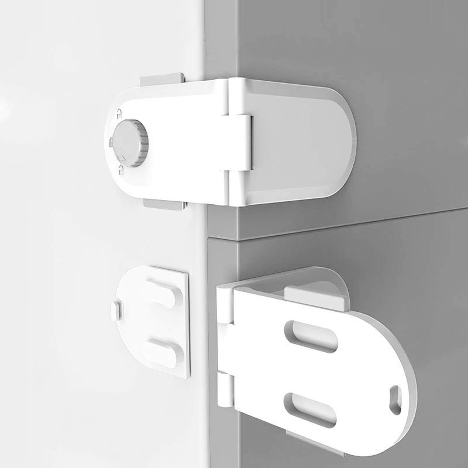 Improved Child Safety Cabinet Locks (2 Pack) - Baby Proofing Oven Door Lock for Drawers, Cupboard, Oven, Fridge, Toilet Seat and More - No Drilling Needed - 3M Adhesive