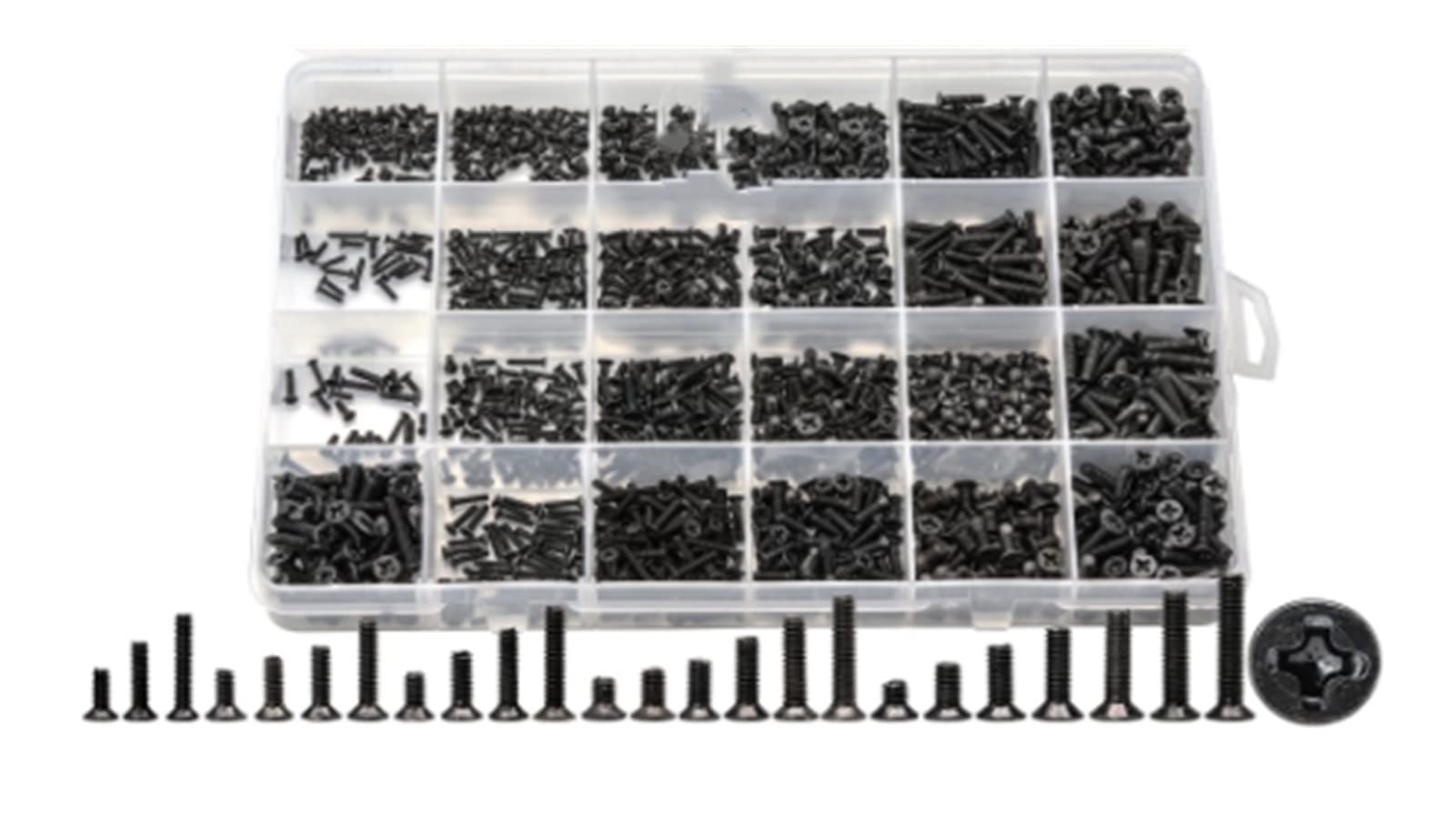 MQtime 720pcs countersunk Flat Head Phillips Small Screw Set m1.4 m1.7 m2 m2.5 m3 Carbon Steel Computer Notebook Laptop Screws kit