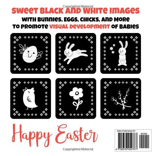 My First High Contrast Baby Easter Book For Newborns | Easter Basket Stuffers: Sweet Black and White Images with Bunnies, Eggs, Chicks, and More To ... Visual Senses | Easter Gifts For Kids