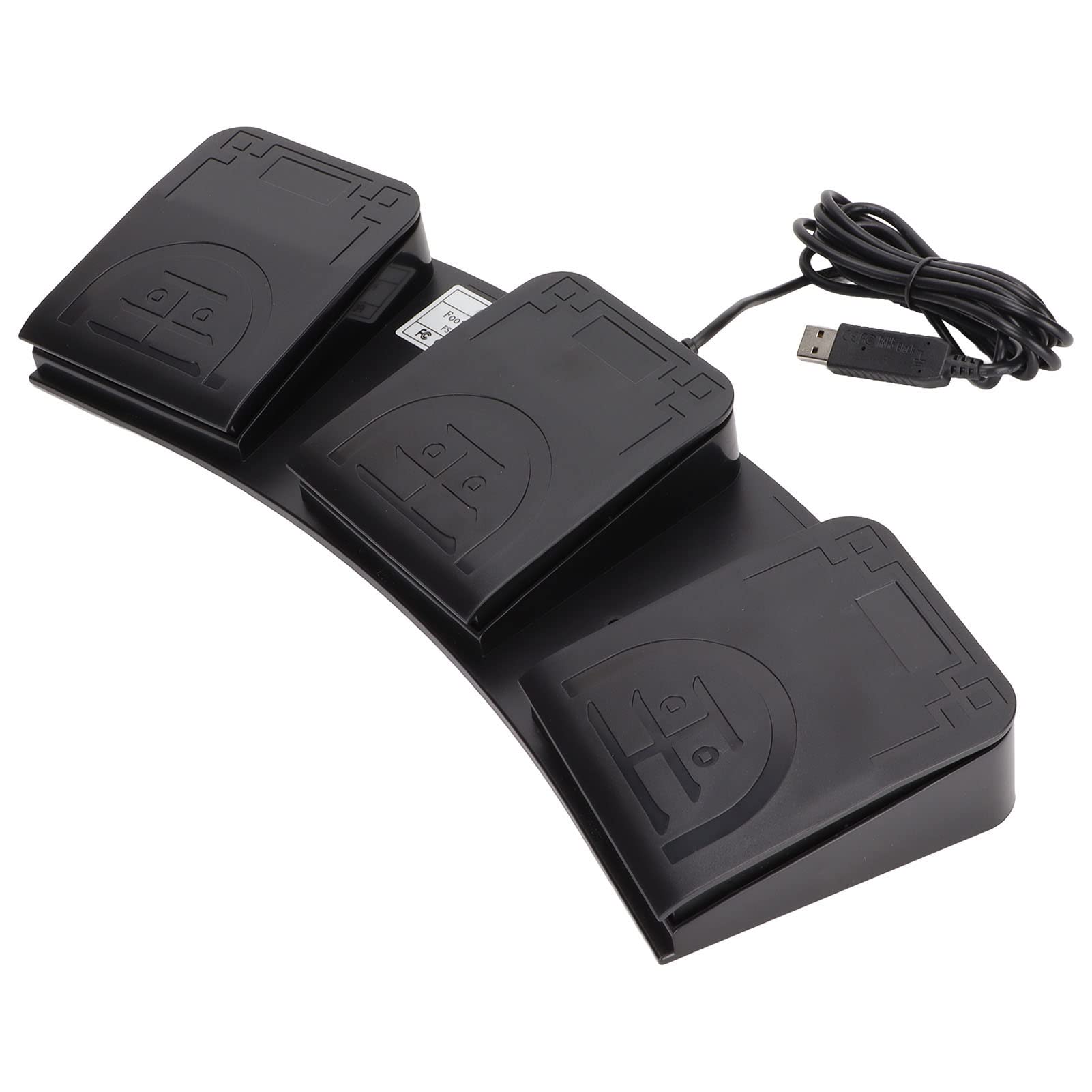 PC Gaming Foot Pedal, Mechanical USB Foot Switch 3 Key, Support MIDI Multifunction Ergonomic Sensitive for Game Media Instrument