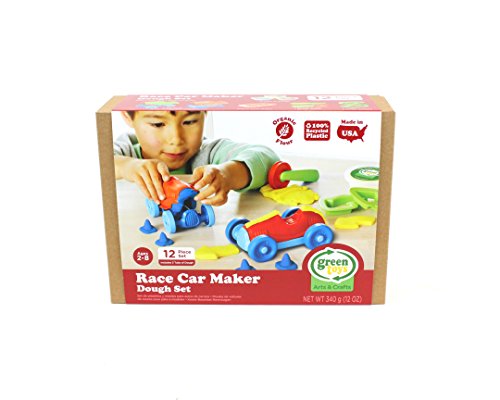 Green Toys Race Car Maker Dough Set - 12 Piece Pretend Play, Motor Skills, Creative Arts & Crafts Activity Kids Toy Set