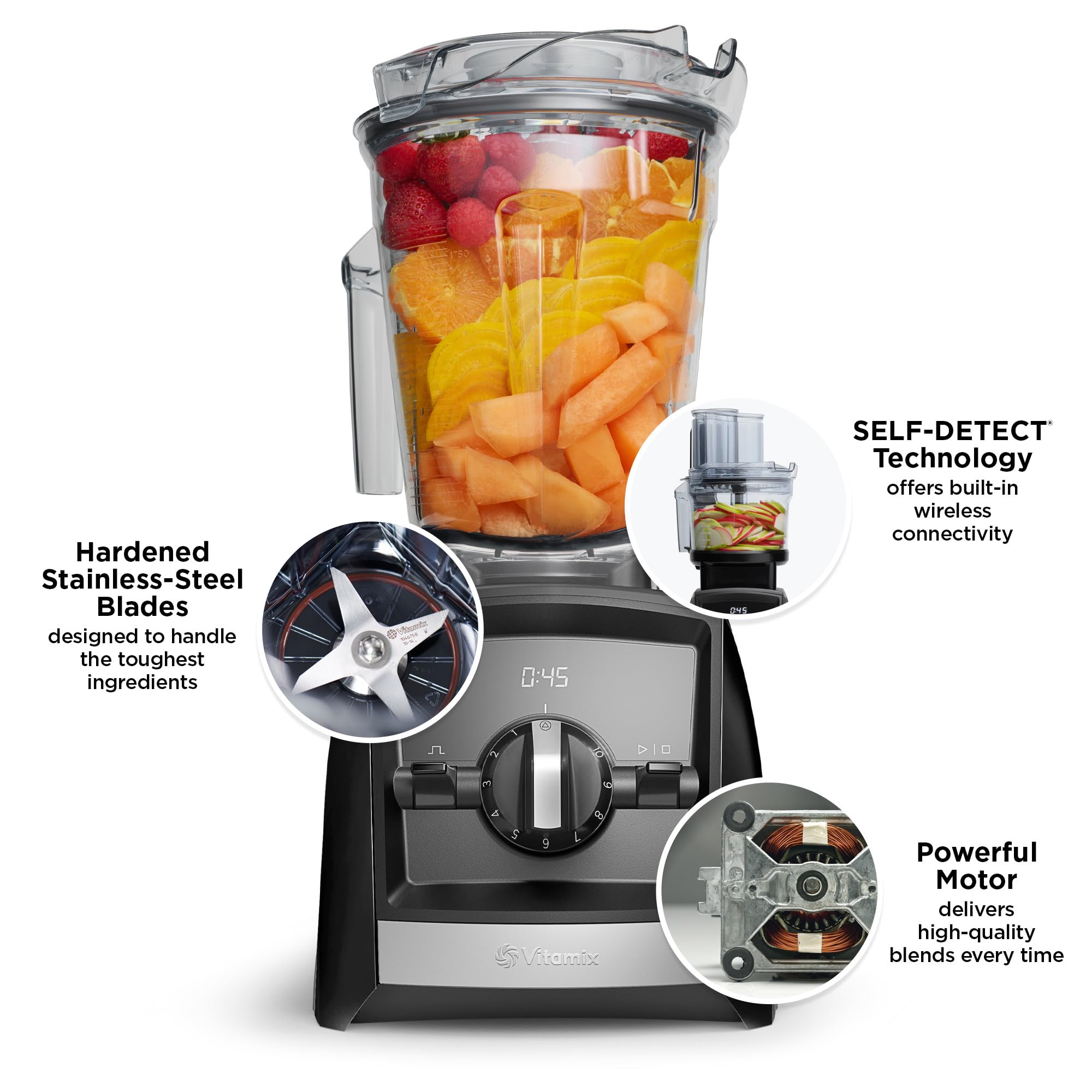 Vitamix White A2300 Ascent Series Smart Blender, Professional-Grade, 64 oz Low-Profile Container, 64 fl oz