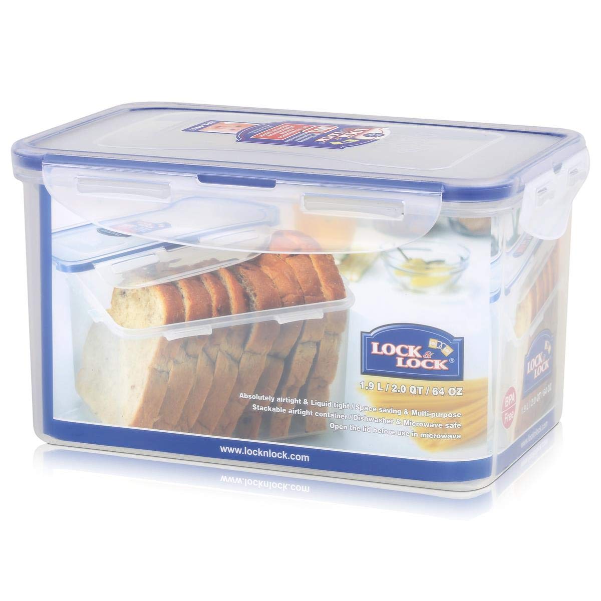LOCK & LOCK 64 Oz. Rectangular Tall Food/Bread Container