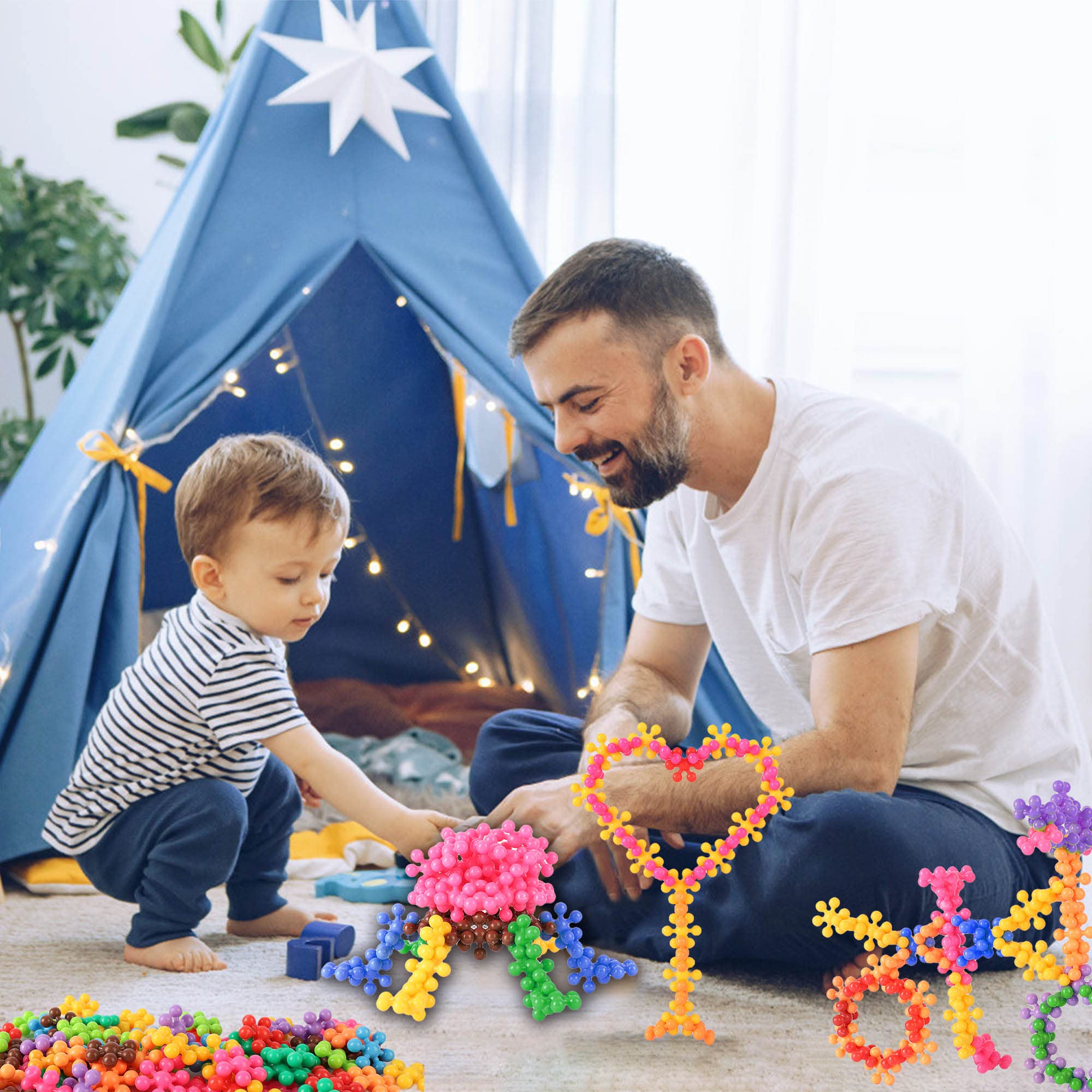 KASHIAOTE 250 Pieces Building Blocks Kids STEM Toys Educational Building Toys Interlocking Solid Plastic Discs Sets for Preschool Kids Boys and Girls Aged 3+, Safe Material Creativity Kids Toys