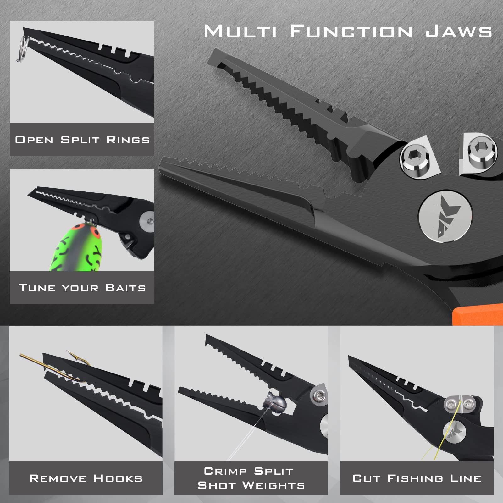 KastKing Fishing Pliers with Fish Lip Gripper, and Terminal Tackle Kits