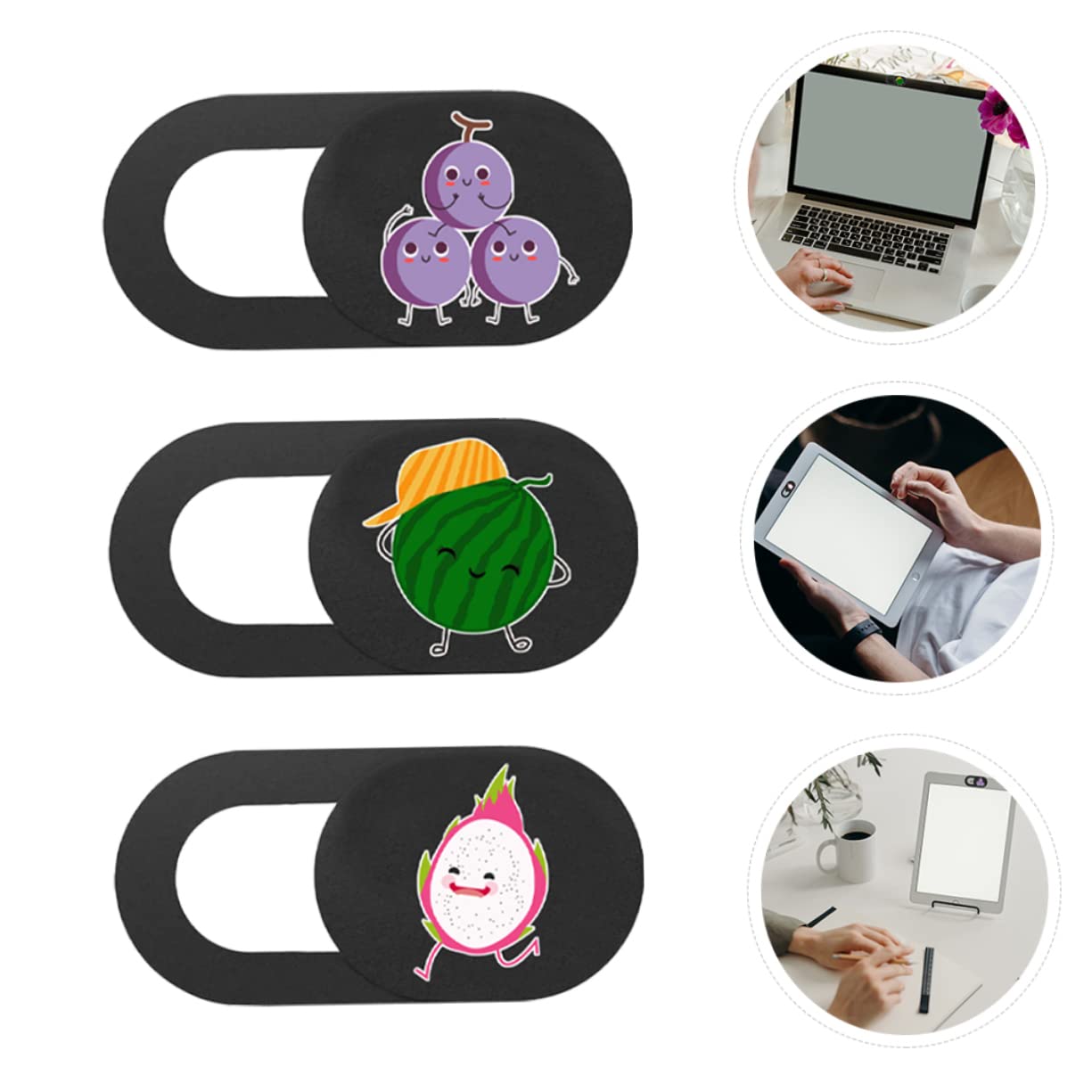 SOLUSTRE Black Slides 3pcs Peeping Laptops Camera Phone Privacy Tablet Flipping Covers Laptop for Protectors Anti- Slider Cartoon Your Notebook Cover Blocker Slide Webcam Computer Camera