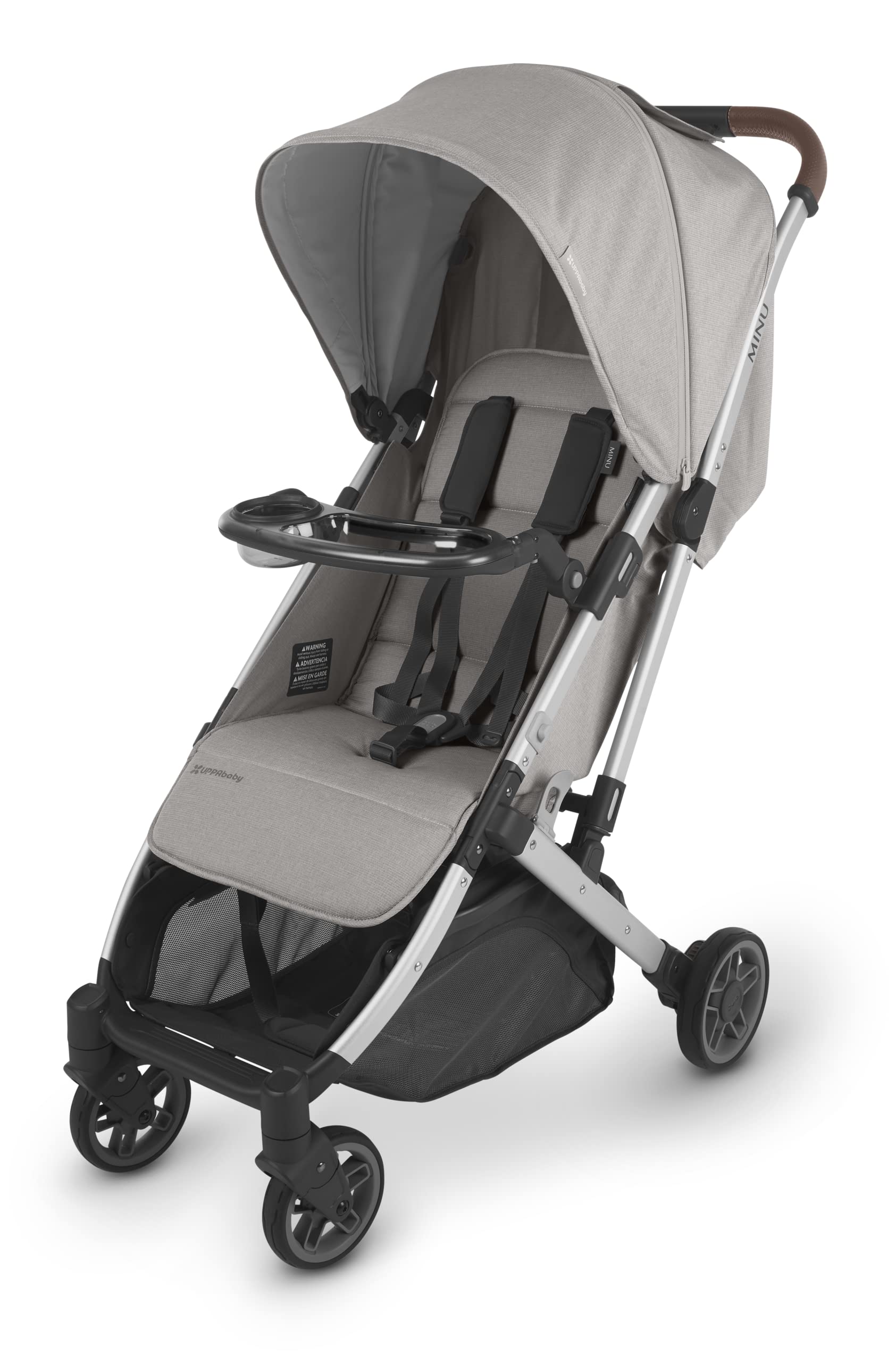MINU V2 Stroller-Greyson (Charcoal mélange/Carbon/Saddle Leather) + Snack Tray for MINU/MINU V2