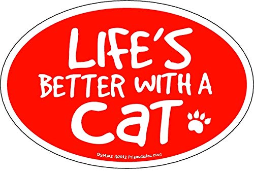 Life is Better with a Cat, Cute Magnet Gift for Cat Lovers - Decorate Fridge, Locker, & More