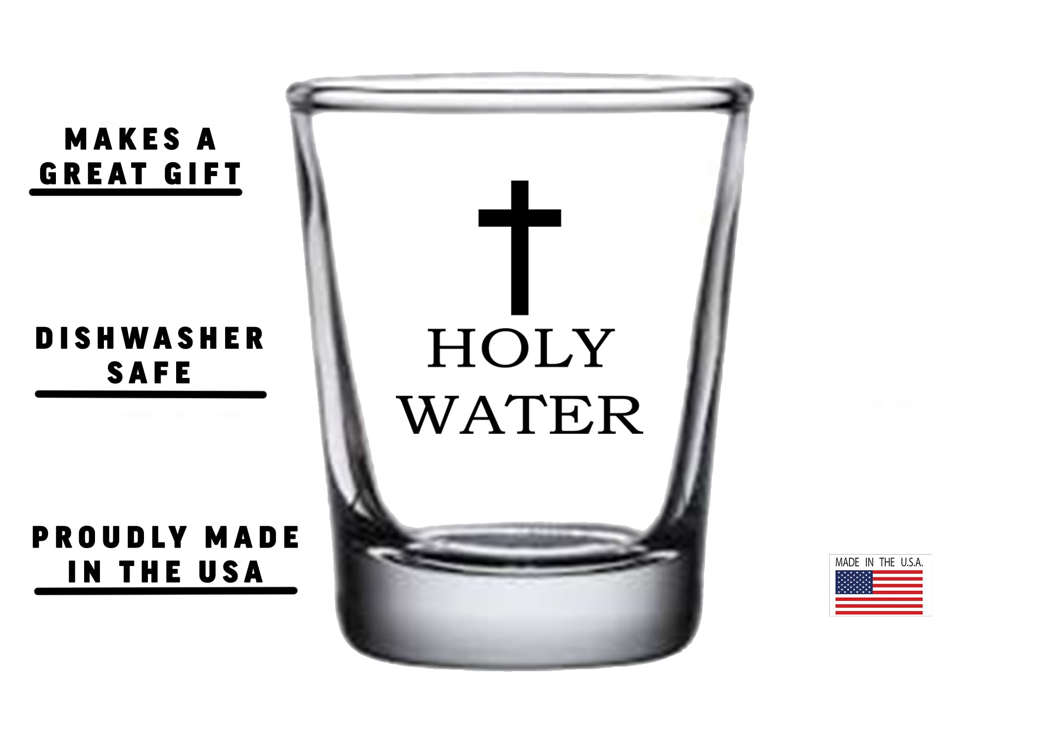 Rogue River Tactical Sarcastic Funny Holy Water Shot Glass, Gift Idea for Friend, Coworker or Boss, 1.5 Ounce