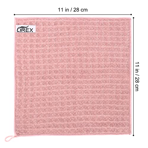 Lirex Kitchen Dishcloths Set (6 Pack), 11 x 11 inch Soft Dish Cloths Quick Absorbent Waffle Weave Fast Drying Dish Towels 85% Polyester 15% Nylon Dish Rag Kitchen Cloth for Washing Dishes