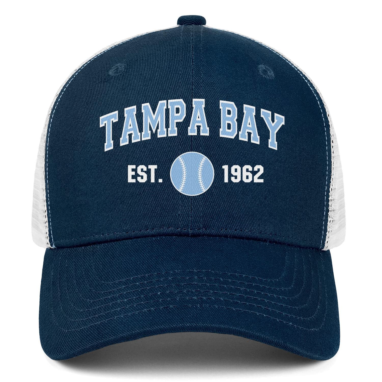 Mens Womens Tampa Bay Classic Baseball Cap Navy-Blue Cotton Trucker Dad Hat