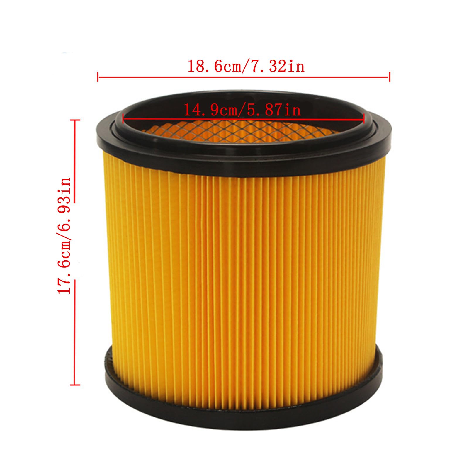 VCFS Replacement Filter Compatible with Vacmaster Standard Cartridge Filter Fits for 5 to 20 Gallon Wet Dry Vacuums (2 Packs)