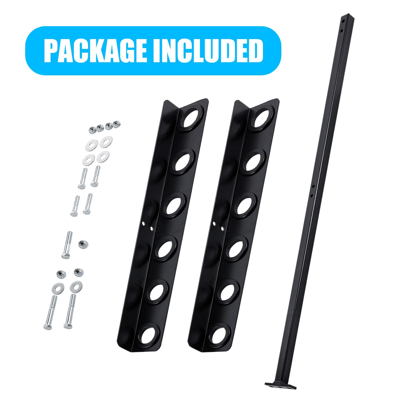 TECTRUC Vertical Hand Rack Landscape Hand Tool Rack,6 Holes Long Handle Tool Storage Holder for Truck Trailer& Garage or Shed Walls Holds 6 Tools for Shovels, Rakes, Hoes(1 Pack, Black)