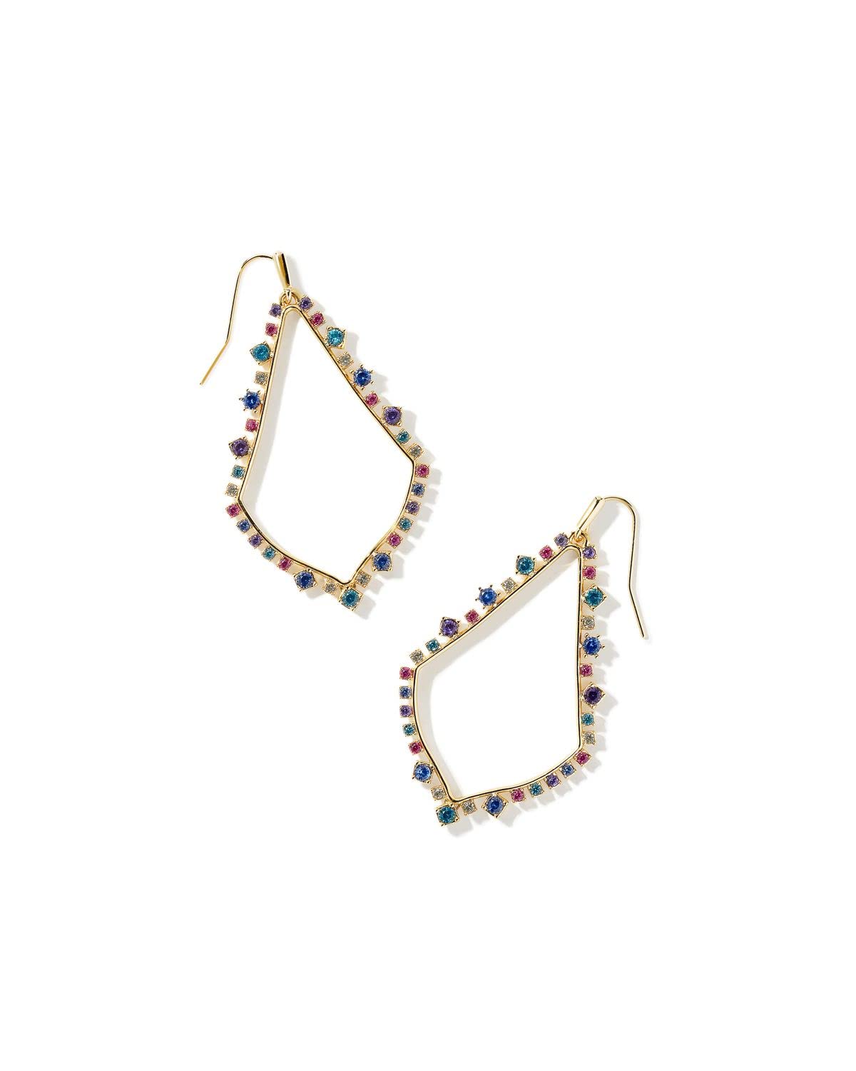 Kendra Scott Sophee Crystal Earring in 14k Gold-Plated Brass, Fashion Jewelry for Women, Multi Crystal