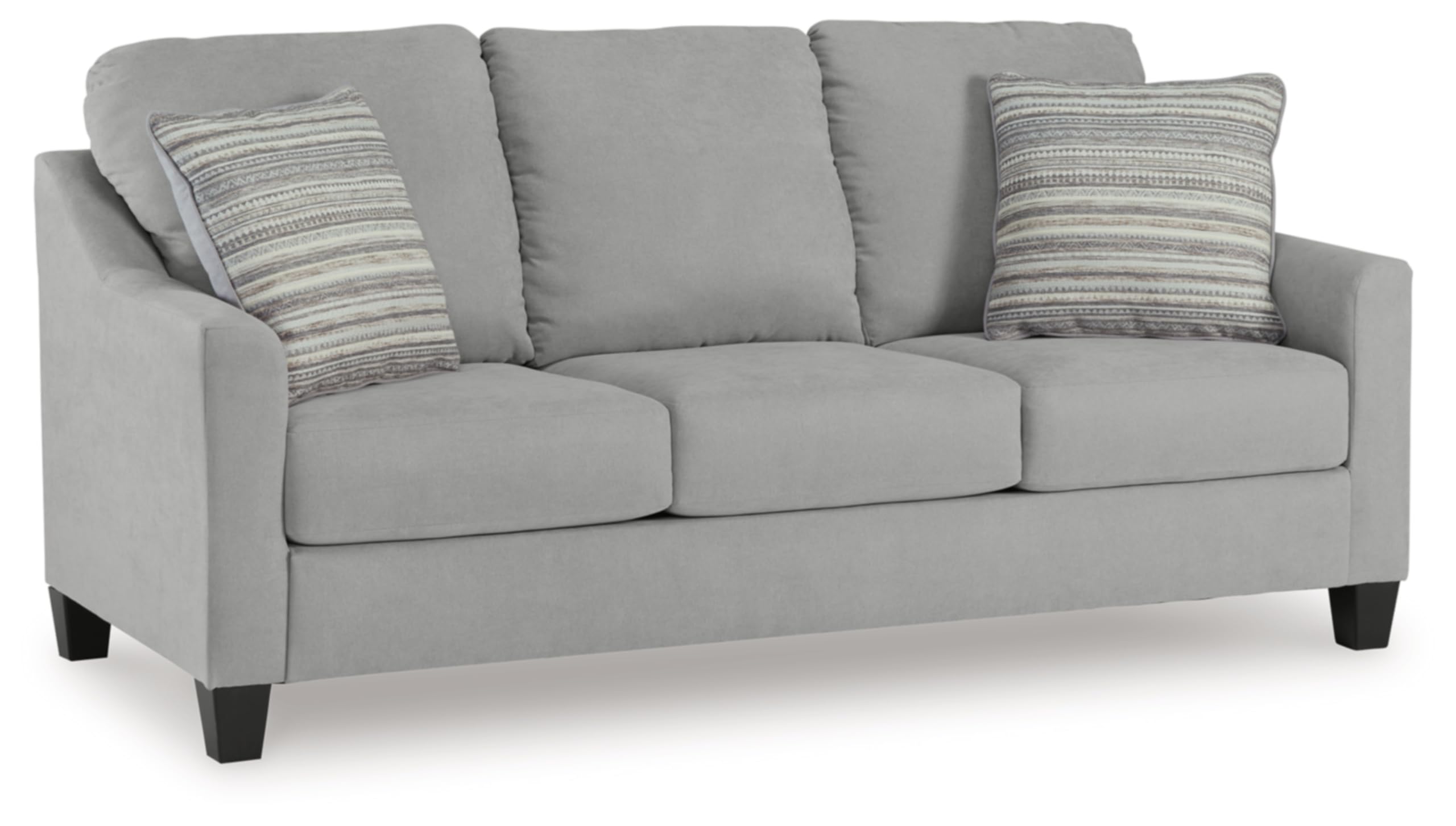 Signature Design by Ashley Adlai Casual 2-in-1 Queen Sofa Sleeper with Folding Memory Foam Mattress and 2 Toss Pillows, Light Gray