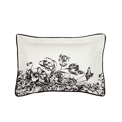 Ted Baker Bedding Full Queen Duvet Cover Set Cotton 3-Piece Breathable All Season Flowers Button Closure Soft Sateen 92 x 96 Inches Elegance Floral, Full/Queen, Ivory