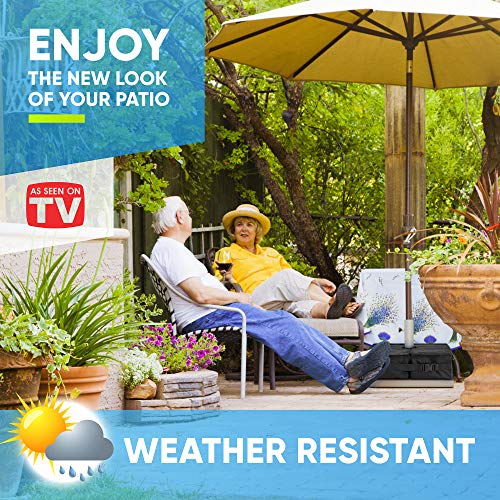 Rhino Square Umbrella Base Weight, 18" ~ Fits Any Offset, Cantilever & Any Outdoor Patio Umbrella Stand ~ Easy Set up (Side-Slot Opening)
